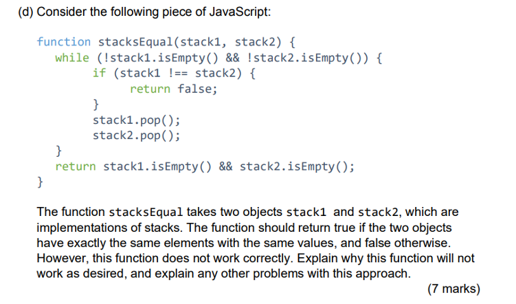 Solved This question is about stacks. Please make your | Chegg.com