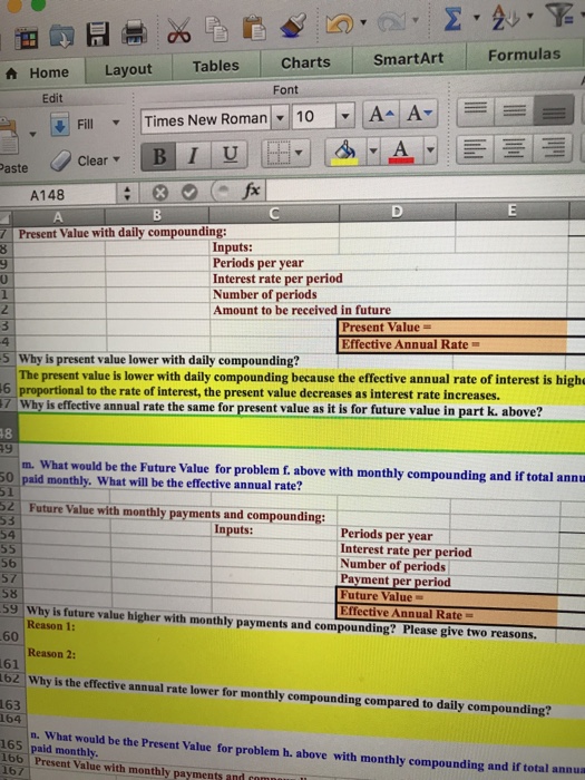 Solved Formulas Charts SmartArt Home Layout Tables Font Edit | Chegg.com