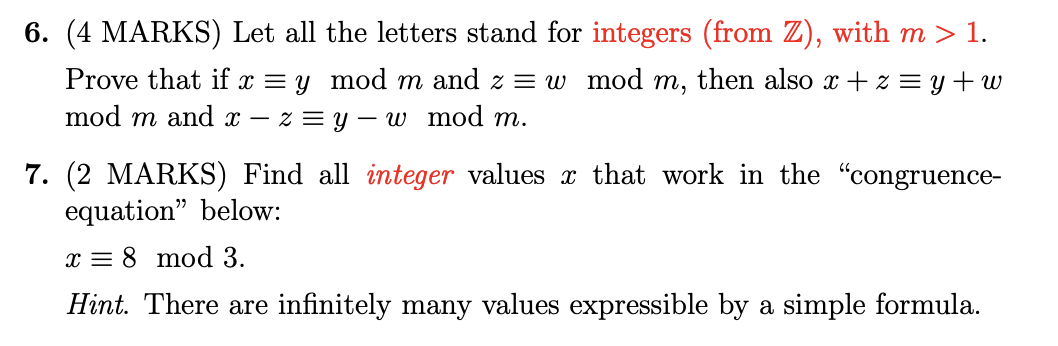 Solved 6. (4 MARKS) Let all the letters stand for integers | Chegg.com
