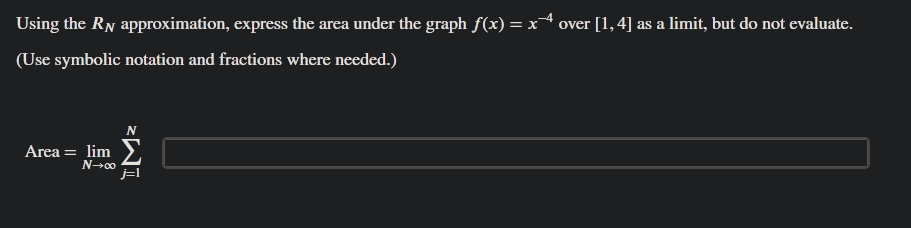 Solved Using the Rn approximation, express the area under | Chegg.com
