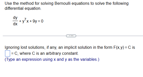 Solved Use the method for solving Bernoulli equations to | Chegg.com