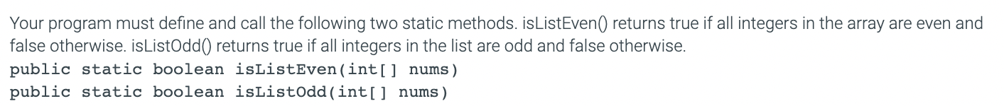 Solved 11.17 LAB: Even/odd values in an array - Java version | Chegg.com
