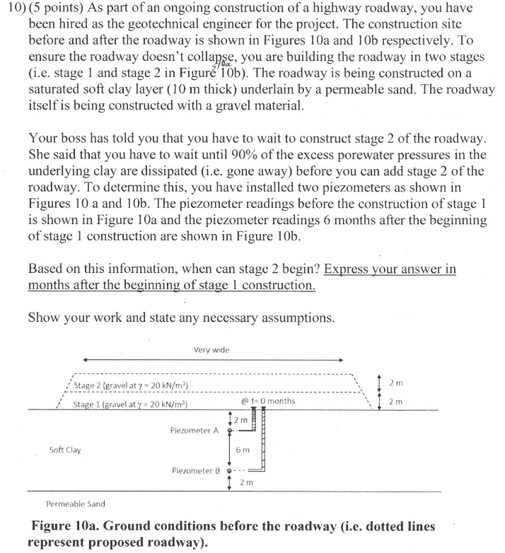 Solved 10) (5 points) As part of an ongoing construction of | Chegg.com