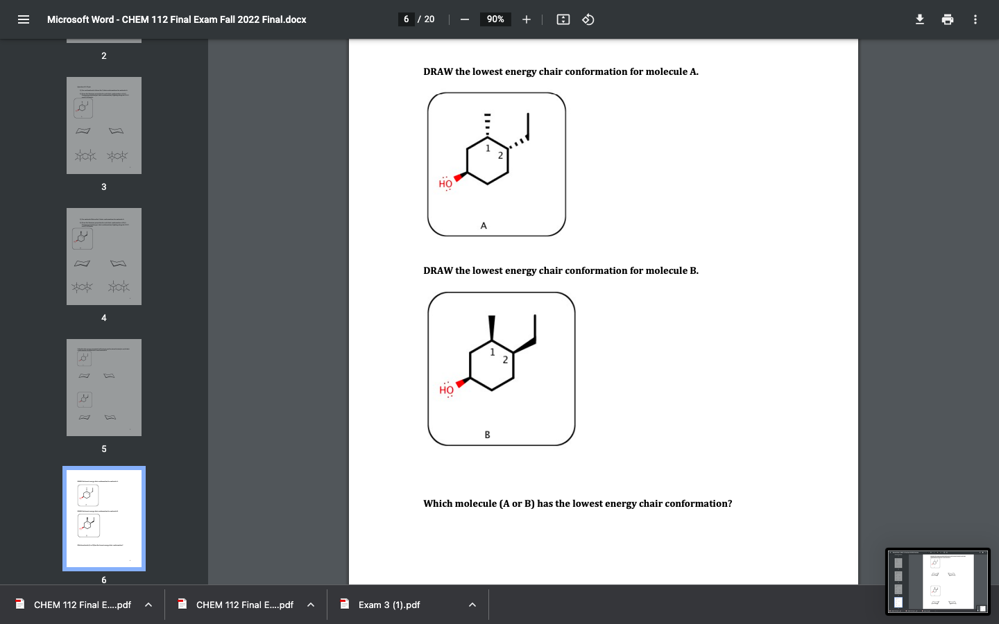 Solved DRAW the lowest energy chair conformation for | Chegg.com