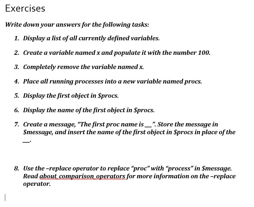 Solved Display a list of all currently defined | Chegg.com