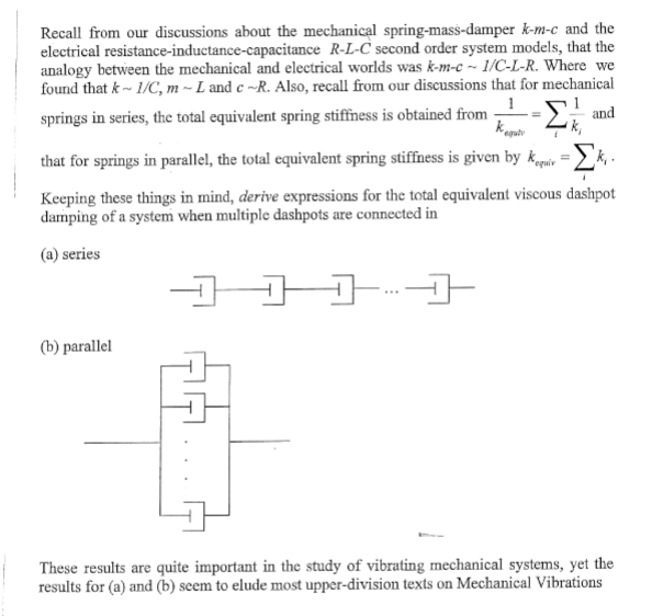 Solved Recall from our discussions about the mechanical | Chegg.com
