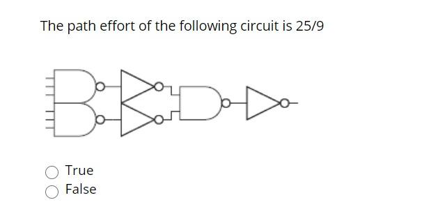 The path effort of the following circuit is 25/9 By | Chegg.com