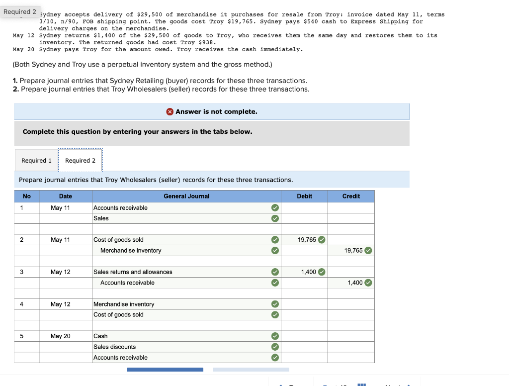 Solved May 11 Sydney Accepts Delivery Of 29 500 Of Chegg