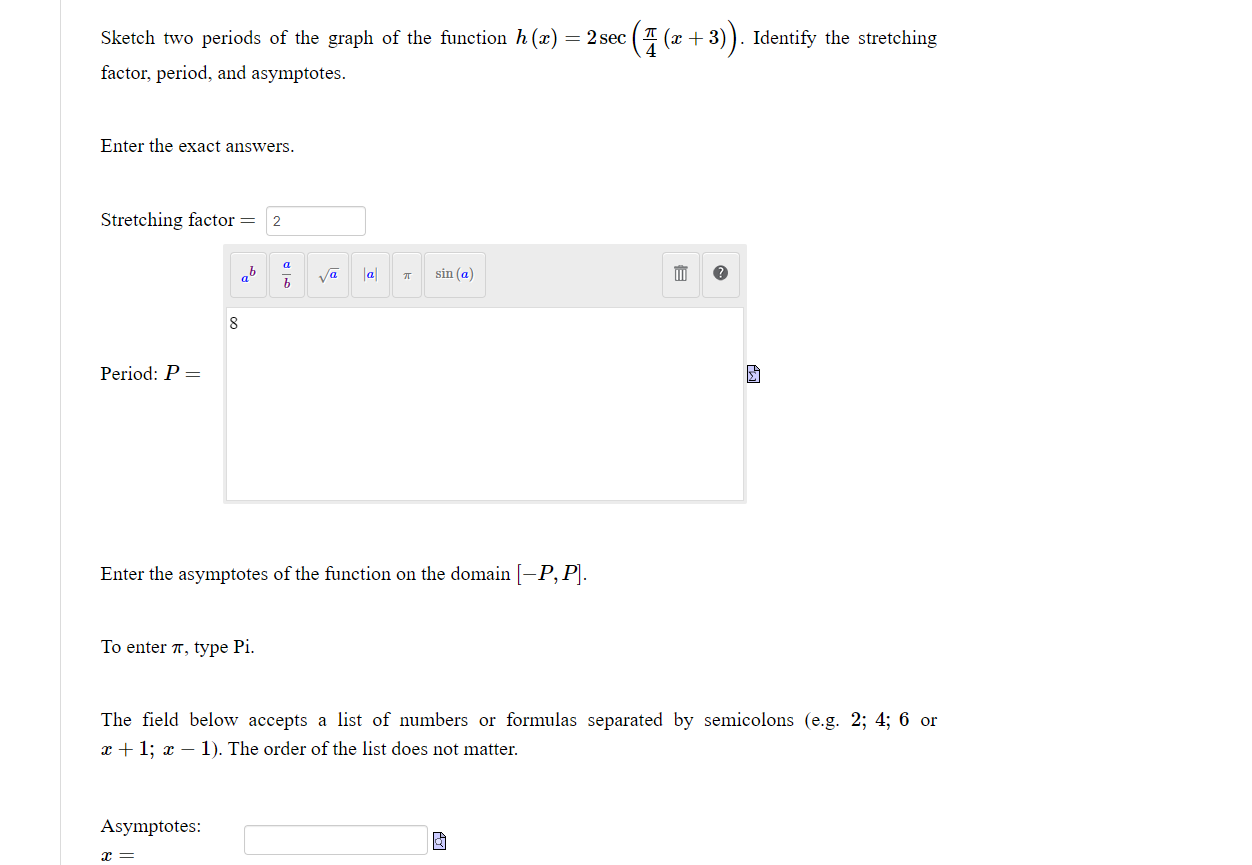 Solved Sketch two periods of the graph of the function | Chegg.com
