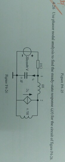 Solved Figure P4-25 メ26 Use phasor nodal analysis to find | Chegg.com
