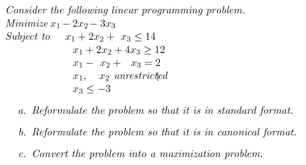 Solved Consider the following linear programming problem. | Chegg.com