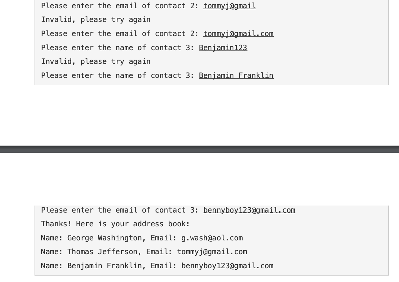 Solved For this problem, you will be creating a contact list | Chegg.com