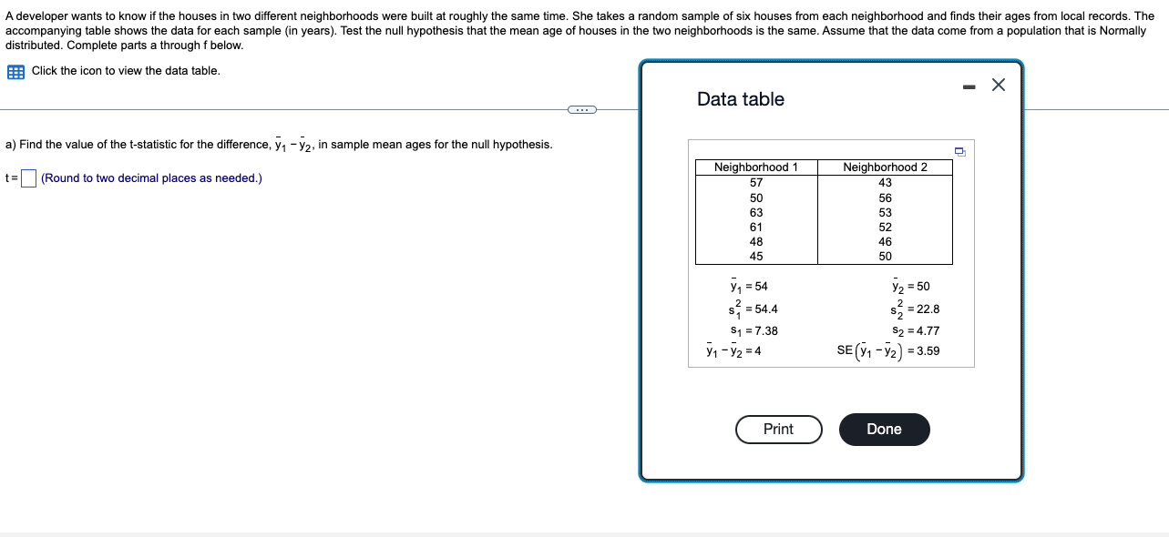 Solved distributed. Complete parts a through f below. Click | Chegg.com