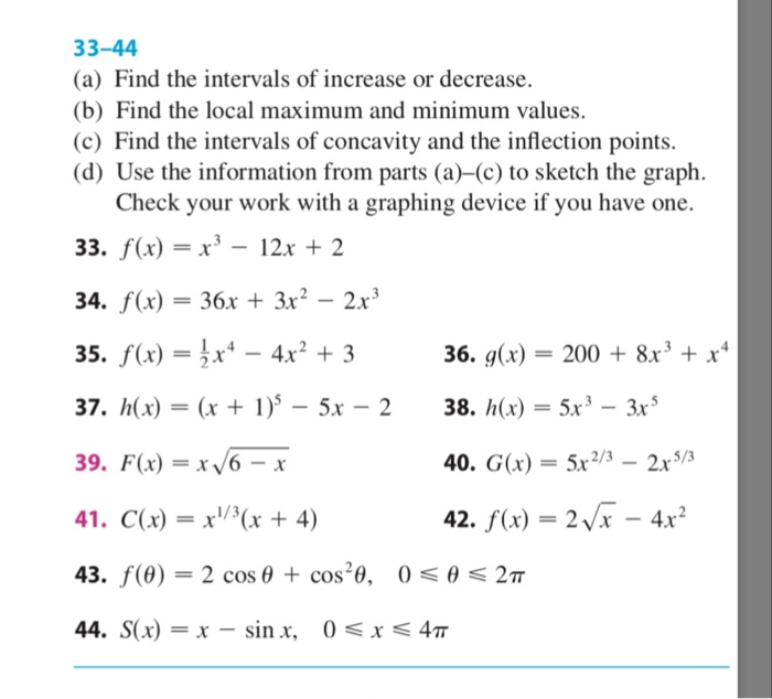 Solved 33-44 (a) Find the intervals of increase or decrease. | Chegg.com