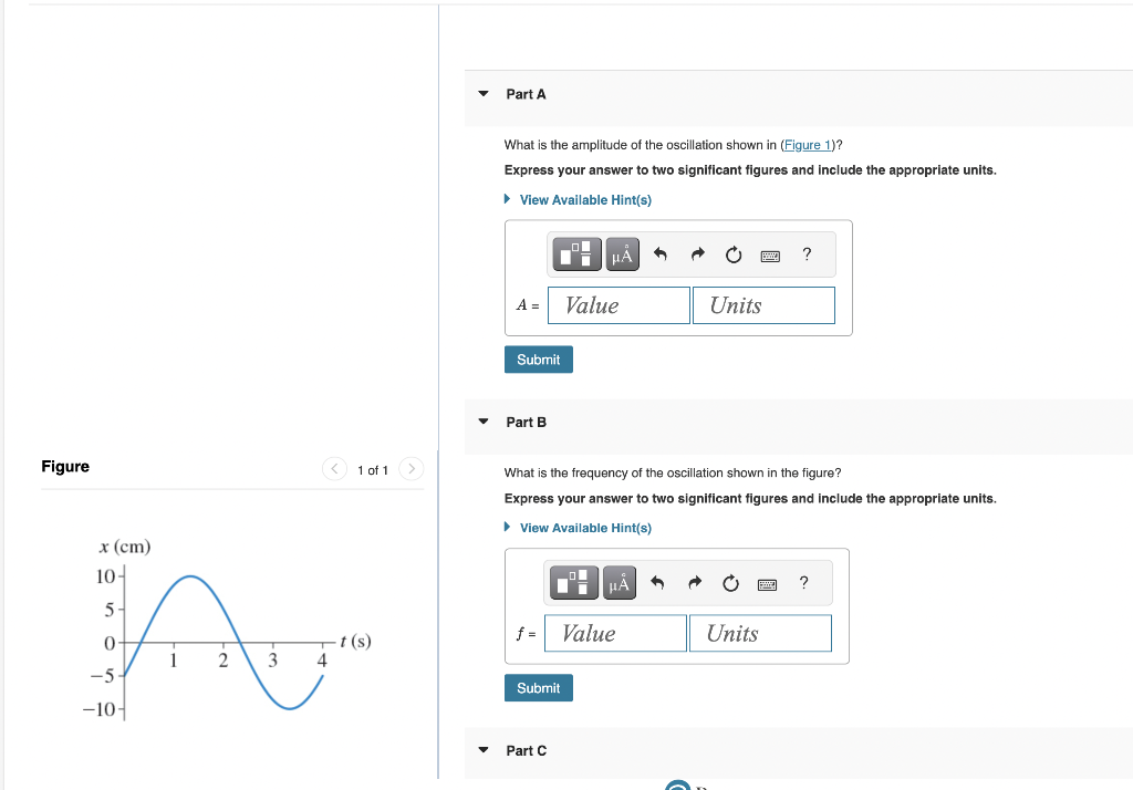 Solved What is the amplitude of the oscillation shown in | Chegg.com