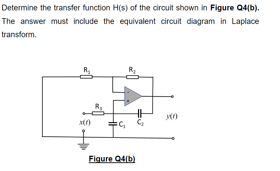 Solved Determine the transfer function H(s) the circuit | Chegg.com