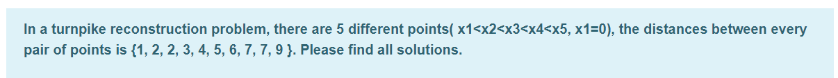 Solved In a turnpike reconstruction problem, there are 5 | Chegg.com