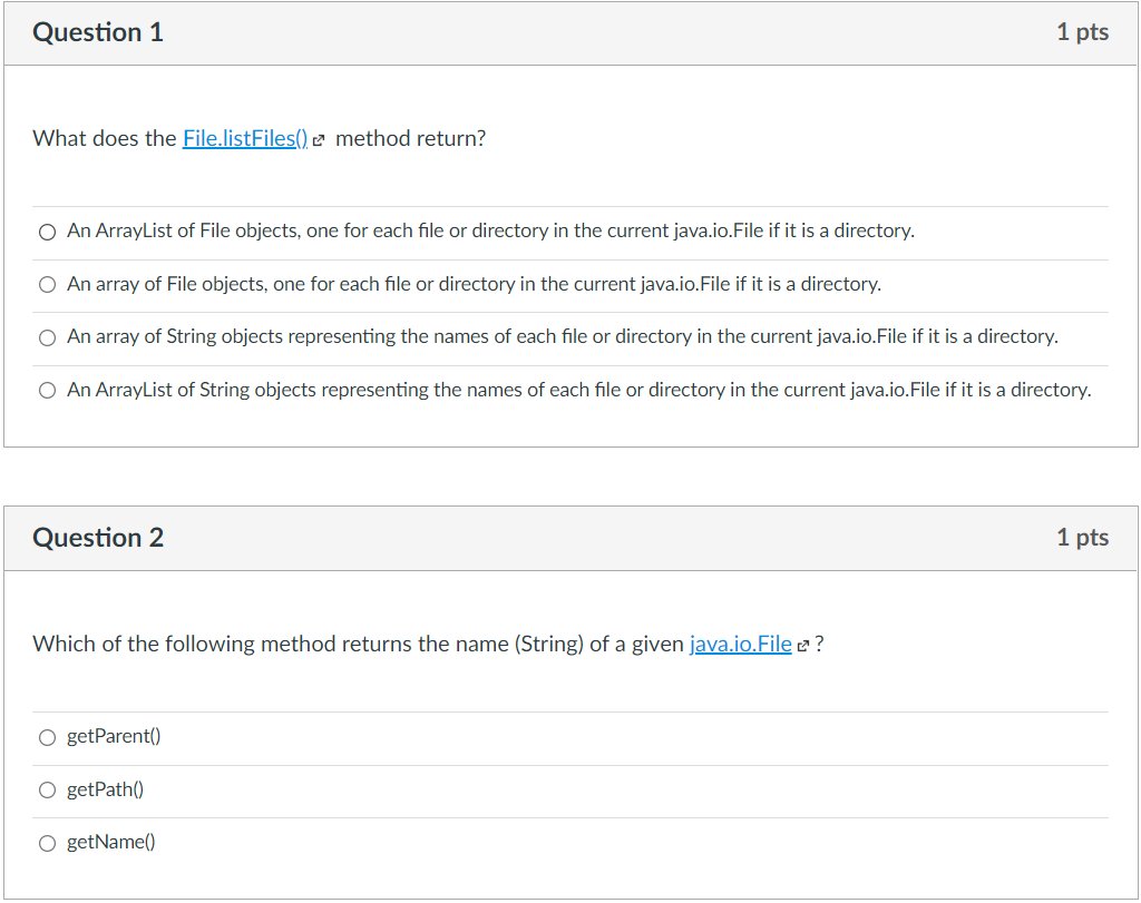 Solved Question 1 1 Pts What Does The File Listfiles