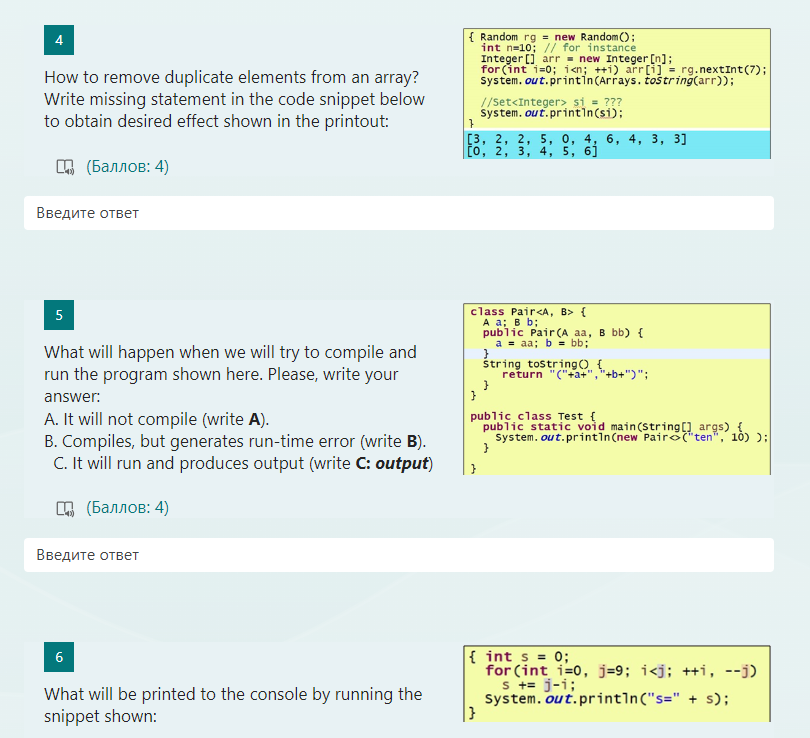Solved 4 { Random rg= new Random(); int n=10;// for | Chegg.com