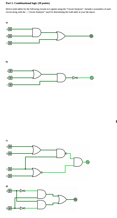 Solved Part 1: Combinational logic (20 points) Derive truth | Chegg.com