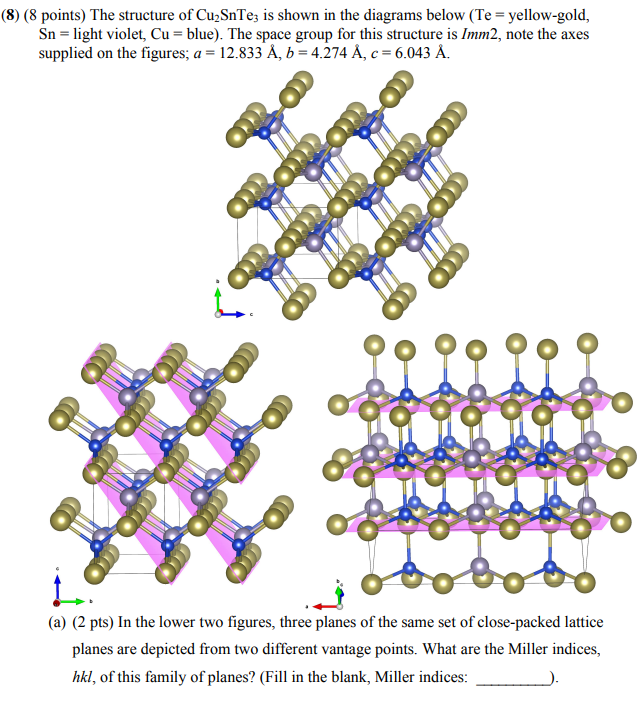 Solved (8 noints) The structure of Con.SnTe, is shown in the | Chegg.com