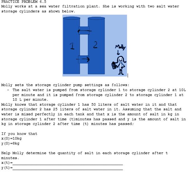 Solved Molly works at a sea water filtration plant. She is | Chegg.com