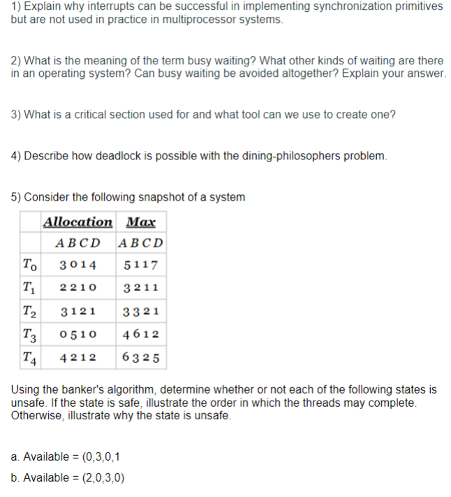 Solved 1) Explain why interrupts can be successful in | Chegg.com