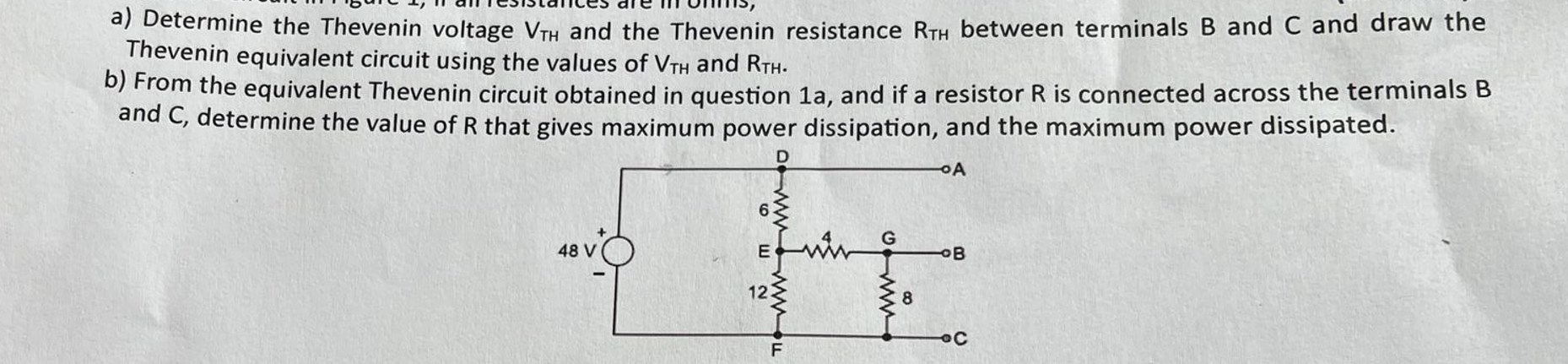Solved a) ﻿Determine the Thevenin voltage VTH ﻿and the | Chegg.com