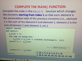 Solved COMPLETE THE MAIN() FUNCTION Complete the code in the | Chegg.com