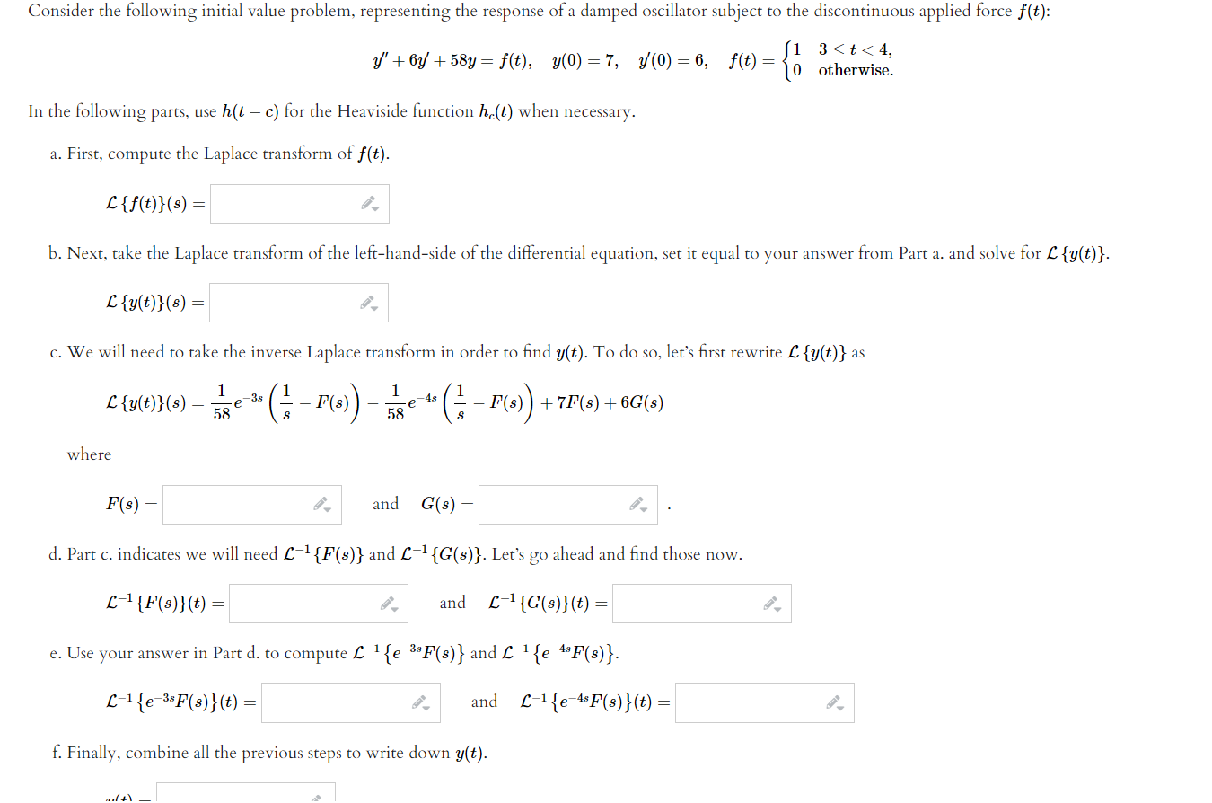 Solved Consider the following initial value problem, | Chegg.com