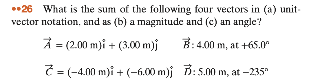 Solved What Is The Sum Of The Following Four Vectors In