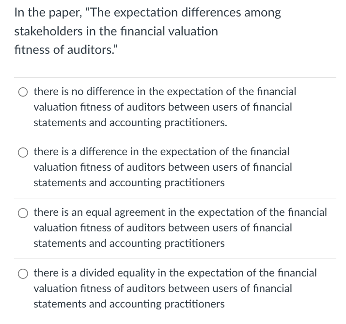 Solved In the paper, "The expectation differences among | Chegg.com