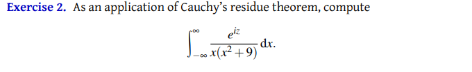 Solved Exercise 2. As an application of Cauchy's residue | Chegg.com
