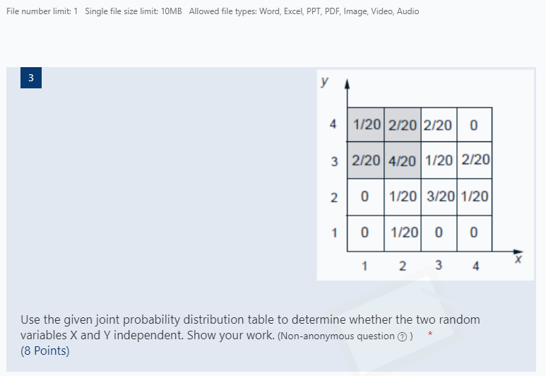 Solved File number limit: 1 Single file size limit: 10MB | Chegg.com