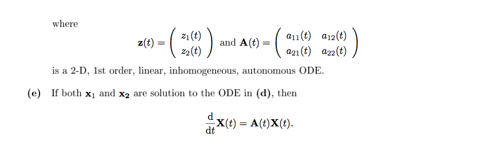 Solved Problem 2. (Matrix and ODEs] Are the following | Chegg.com