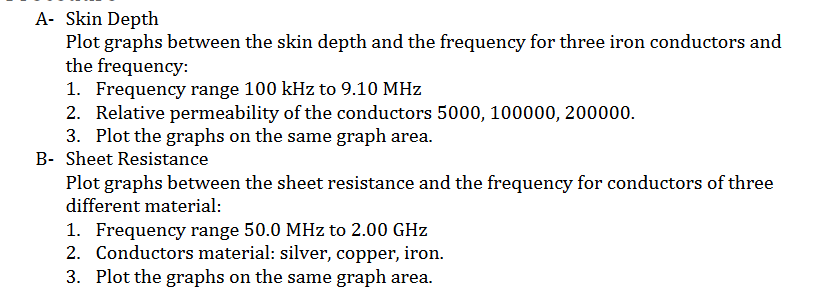 A- Skin Depth Plot graphs between the skin depth and | Chegg.com