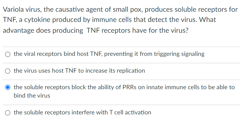 Solved Variola Virus The Causative Agent Of Small Pox