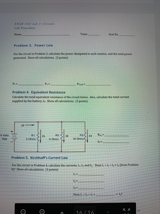 Solved Engr 1181 Lab 3 Circuits Preparation Material Lab 3