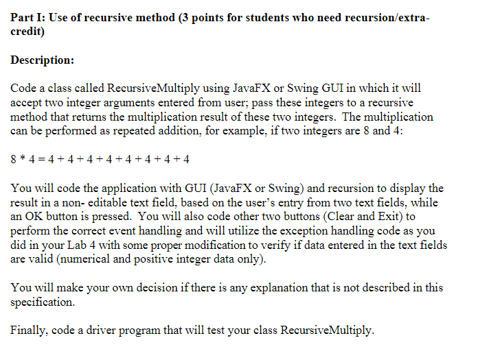 Solved Use java and javafx, must have 2 classes, one is the | Chegg.com