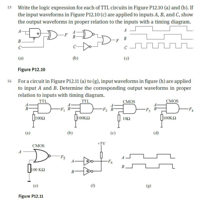 5 Write the logic expression for each of TTL circuits | Chegg.com