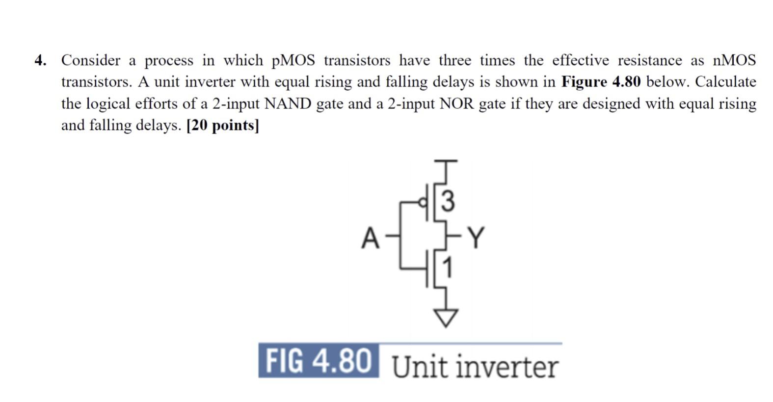 Solved 4. Consider a process in which pMOS transistors have | Chegg.com