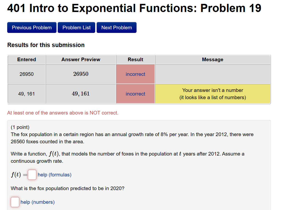 Solved 401 Intro to Exponential Functions: Problem 19 | Chegg.com