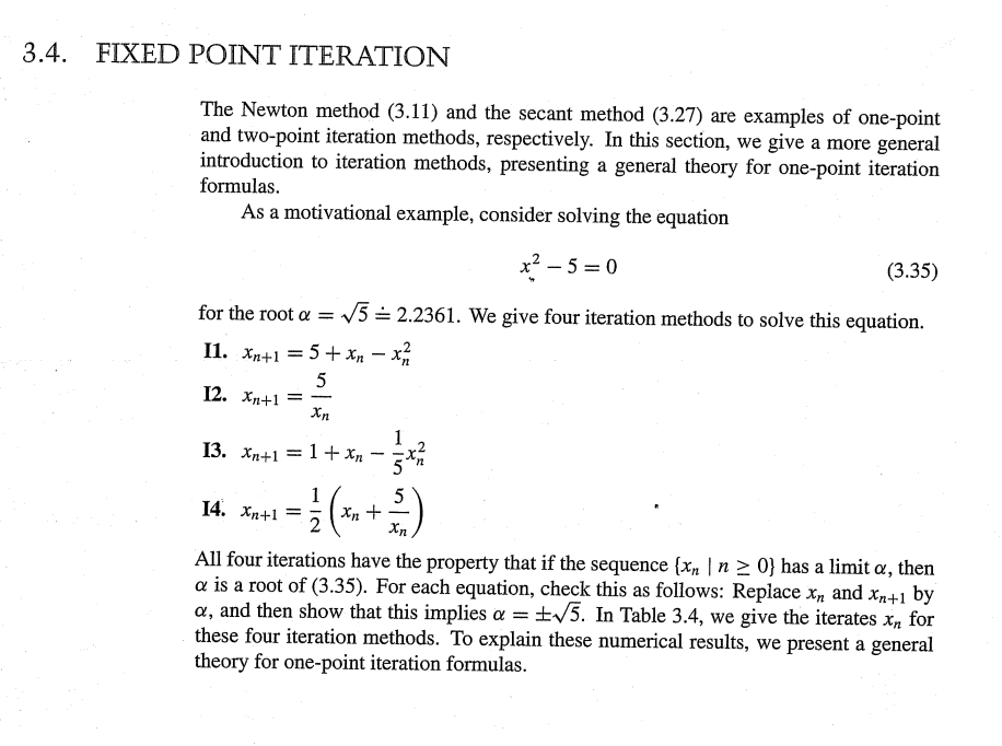 Solved Find a one-point iteration method Int1 = 9(In), | Chegg.com