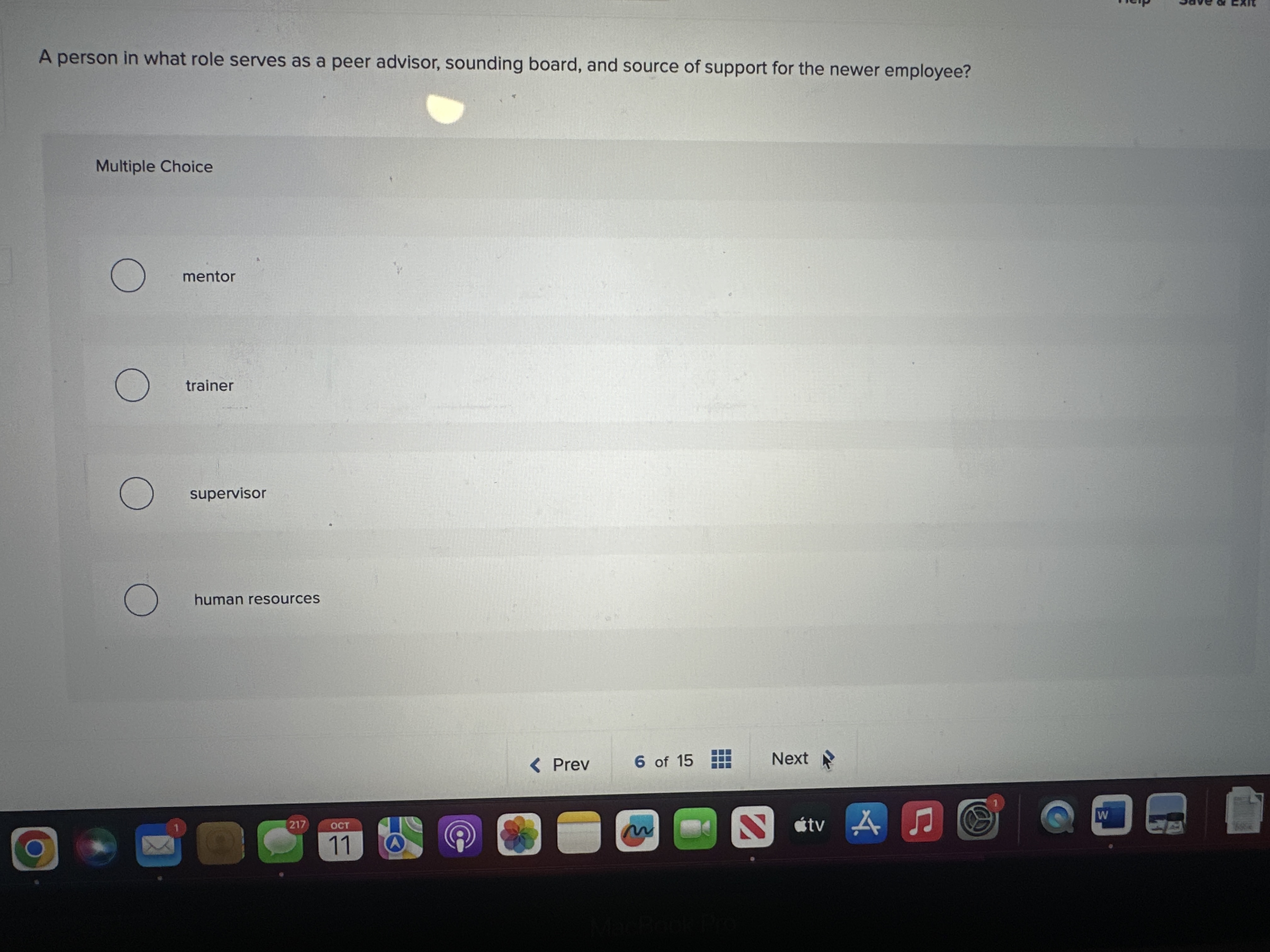 Solved A person in what role serves as a peer advisor, | Chegg.com