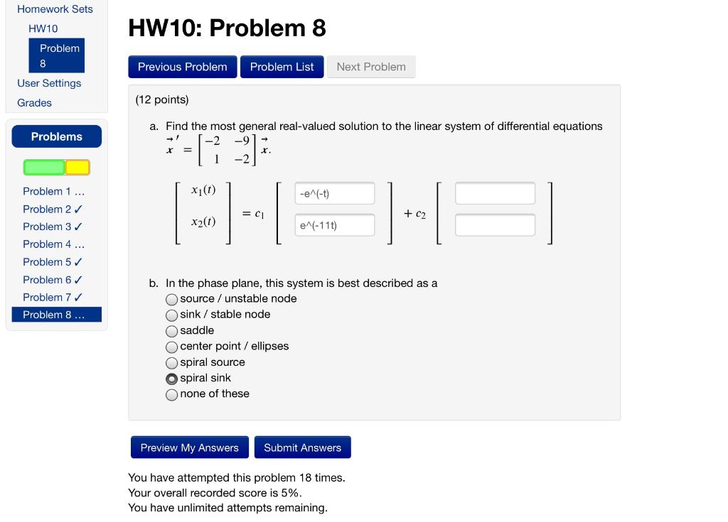 Solved Homework Sets HW10 HW10: Problem 8 Previous Problem | Chegg.com
