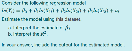 Solved Consider the following regression model In(Y) = Bo + | Chegg.com