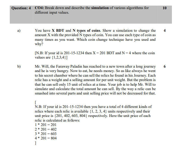Solved 10 Question: 4 C04: Break down and describe the | Chegg.com