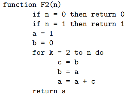 Solved function F (n) 0 then return 0 if n 1 then return 1 | Chegg.com