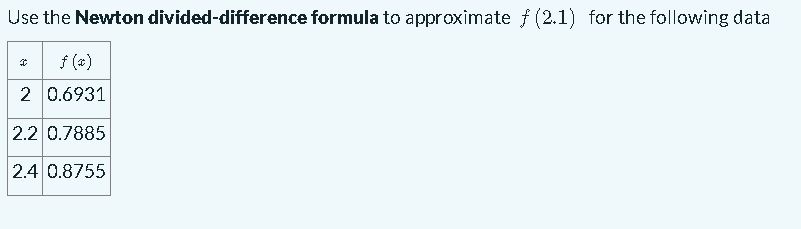 Solved Use the Newton divided-difference formula to | Chegg.com