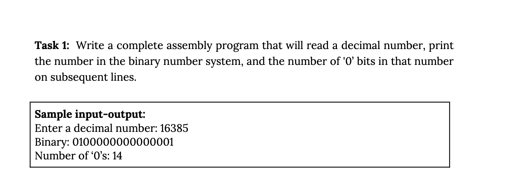 Solved Task 1: Write a complete assembly program that will | Chegg.com